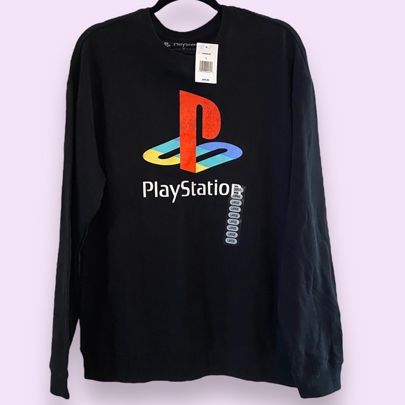 Sony | Shirts | Nwt Playstation Black Sweatshirt Sz L Sony Gaming Gamer ...